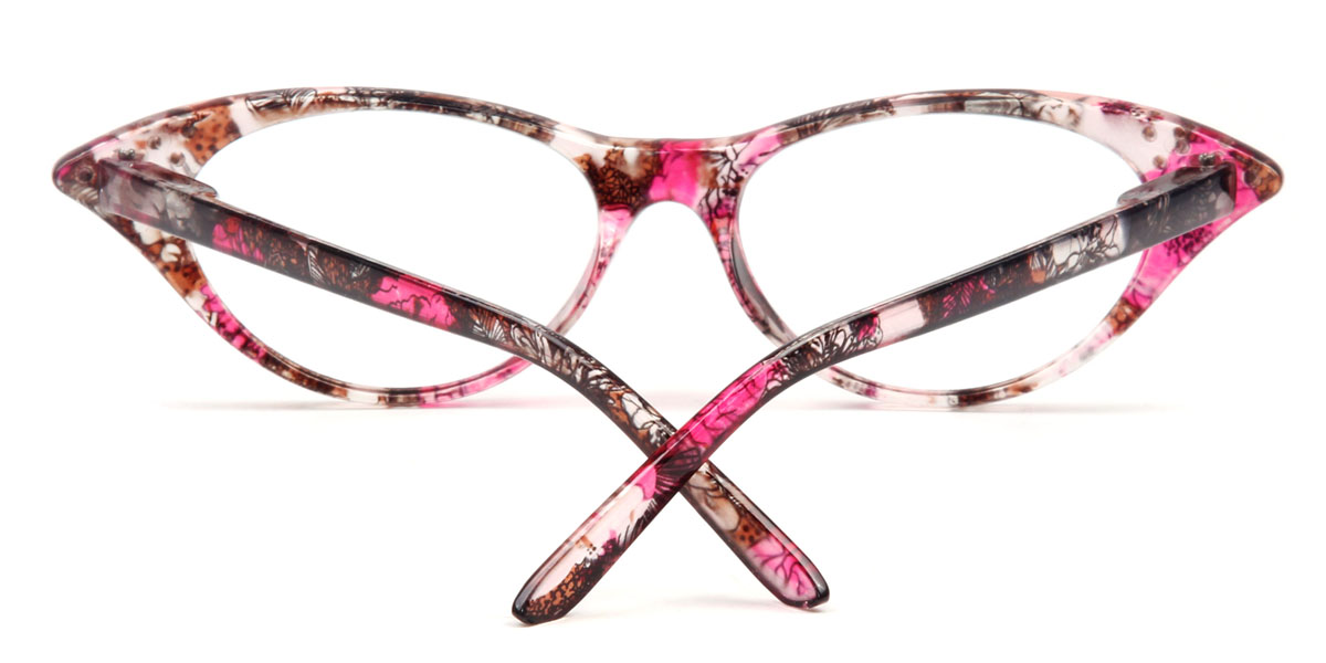 Floral Cateye Gorgeous Unique Full-rim Plastic Small Glasses for female ...