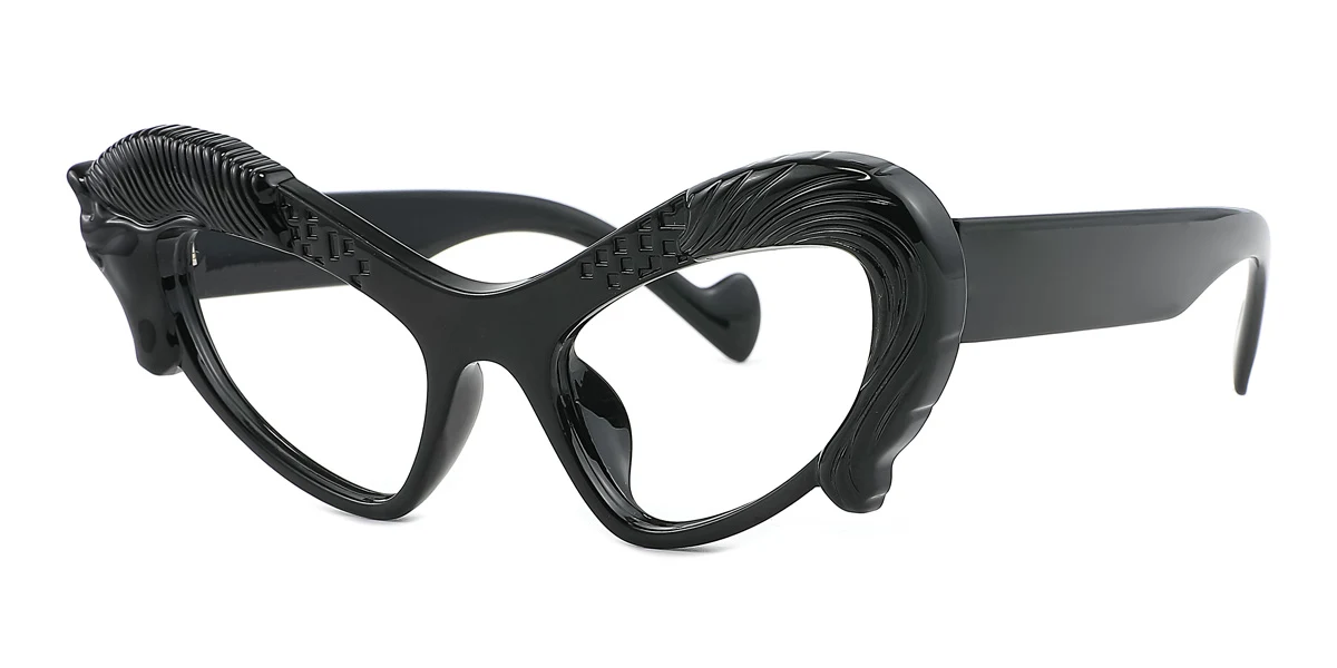 Black Cateye Unique Eyeglasses | WhereLight