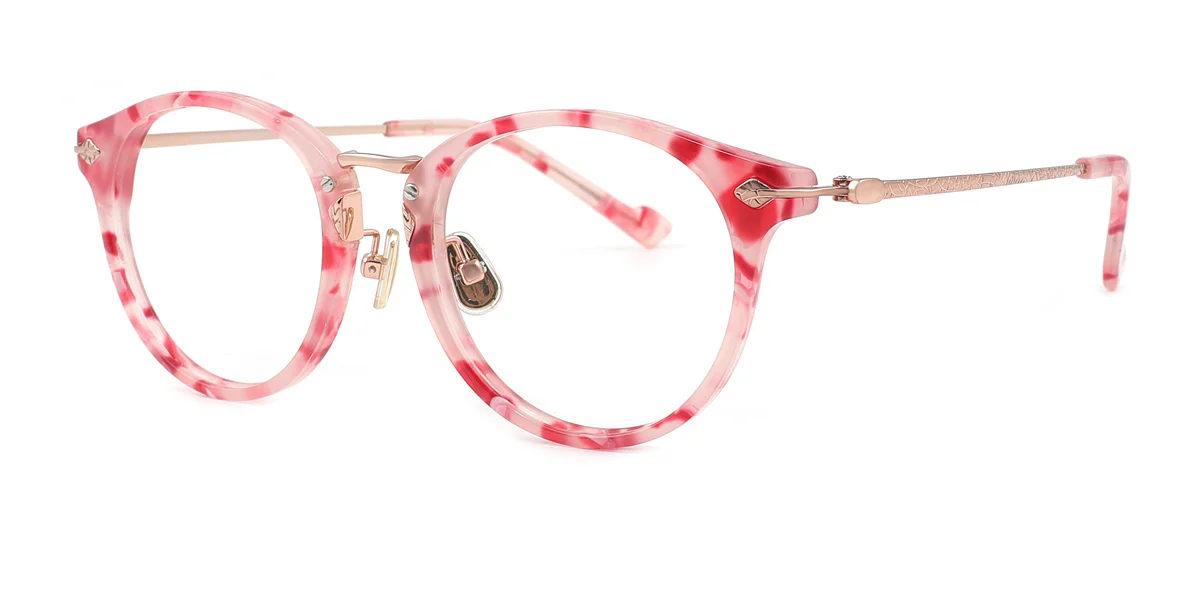 Pink Round Unique Eyeglasses | WhereLight