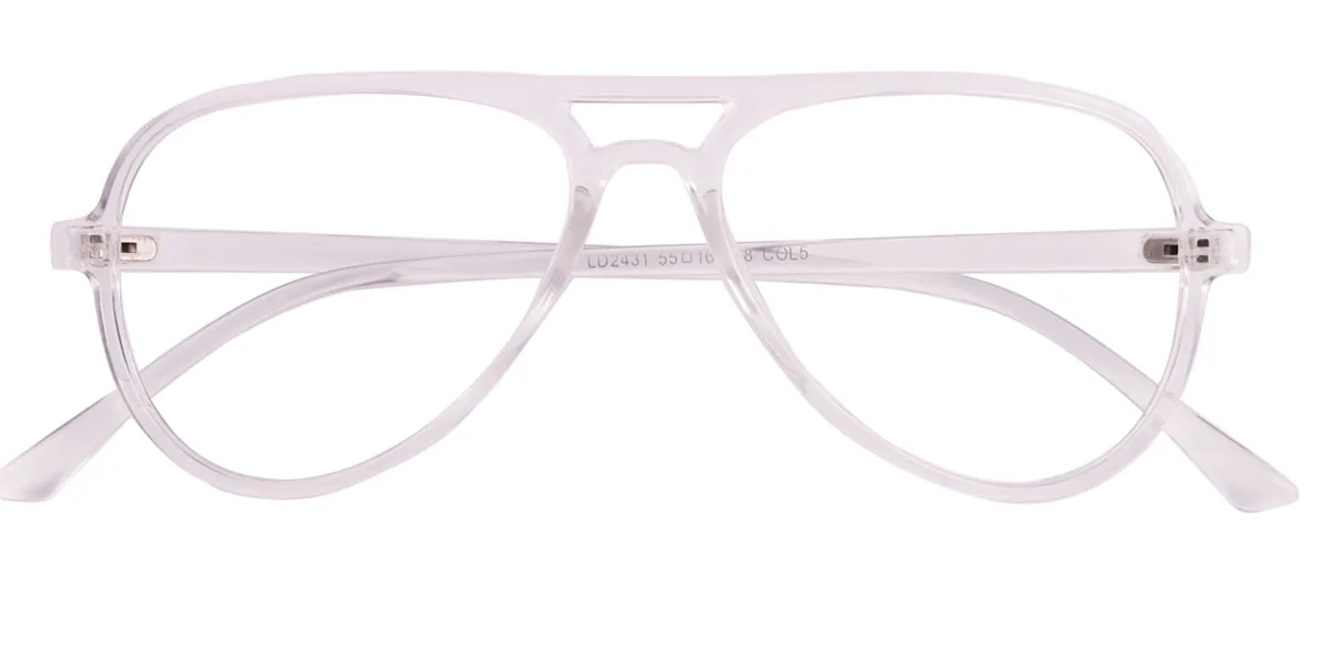 Clear Aviator Retro Super Light Custom Engraving Eyeglasses | WhereLight