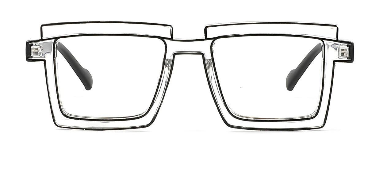 Clear Rectangle Unique Gorgeous Custom Engraving Eyeglasses | WhereLight