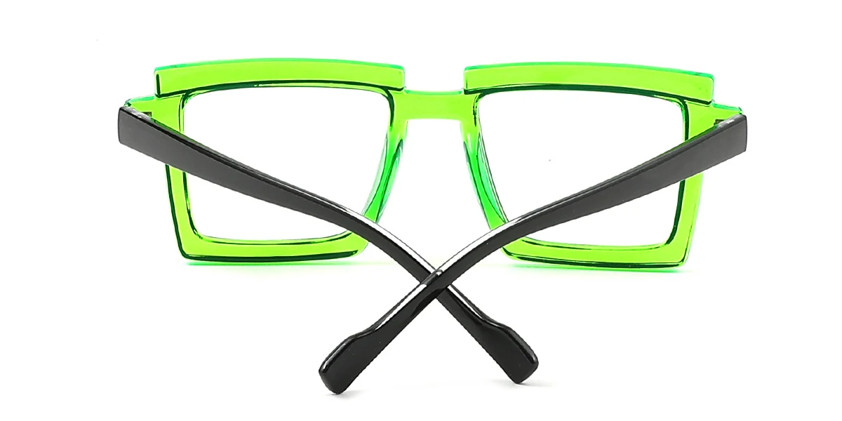 Green Rectangle Unique Gorgeous Custom Engraving Eyeglasses | WhereLight