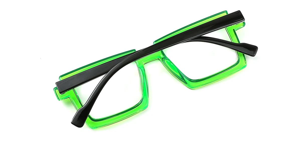 Green Rectangle Unique Gorgeous Custom Engraving Eyeglasses | WhereLight