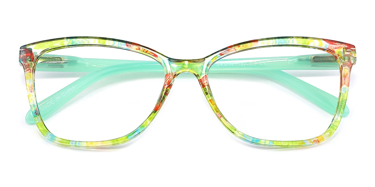 Green Rectangle Unique Eyeglasses | WhereLight