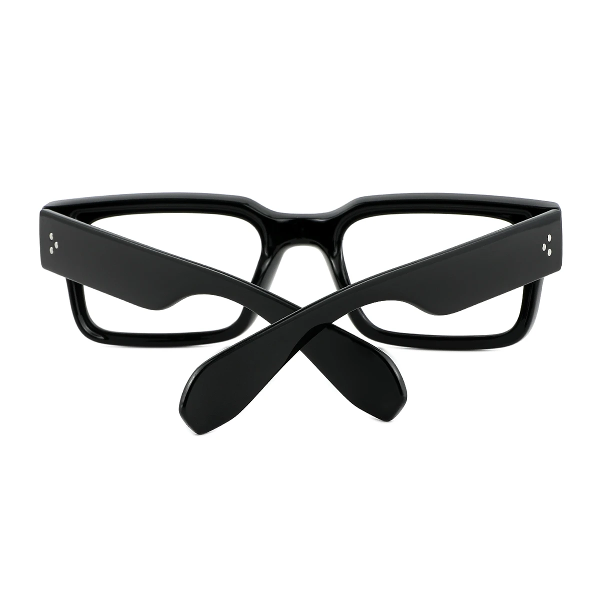 Black Rectangle Simple Classic Custom Engraving Eyeglasses | WhereLight