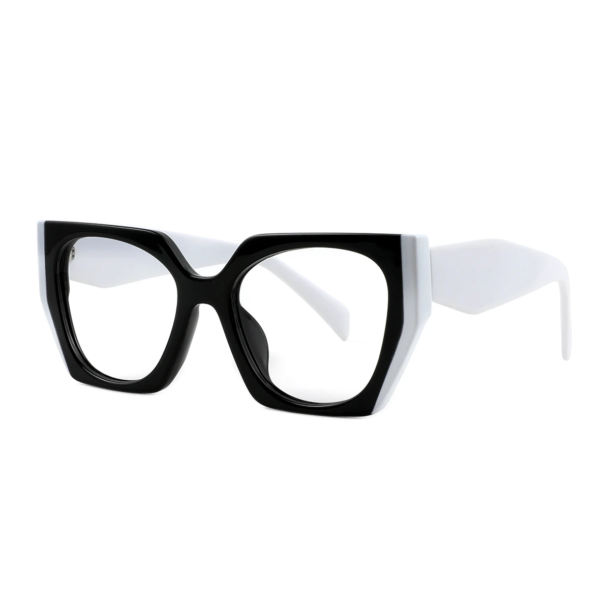 Black Irregular Simple Balance Custom Engraving Eyeglasses | WhereLight