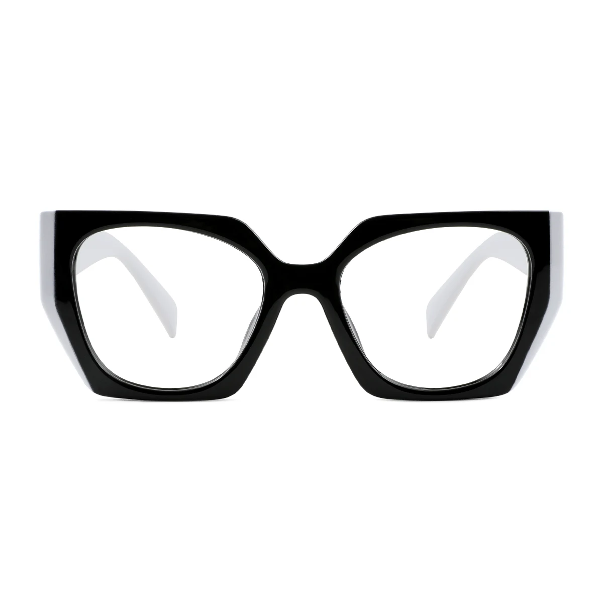 Black Irregular Simple Balance Custom Engraving Eyeglasses | WhereLight