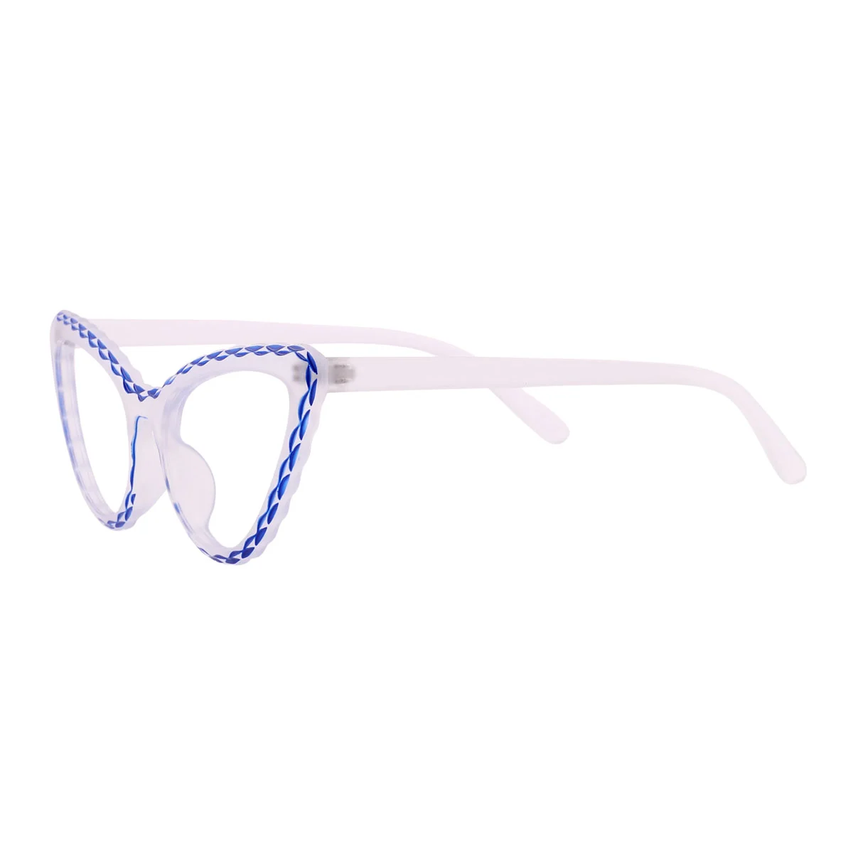 Blue Cat-eye Unique Custom Engraving Eyeglasses | WhereLight