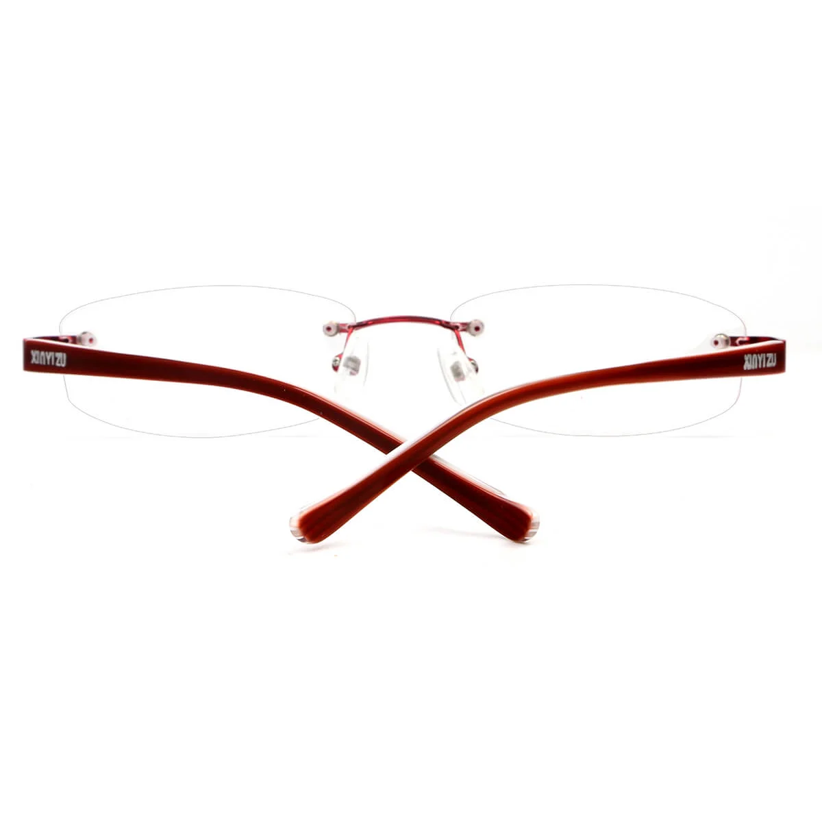 Red Rectangle Classic Super Light Custom Engraving Eyeglasses | WhereLight