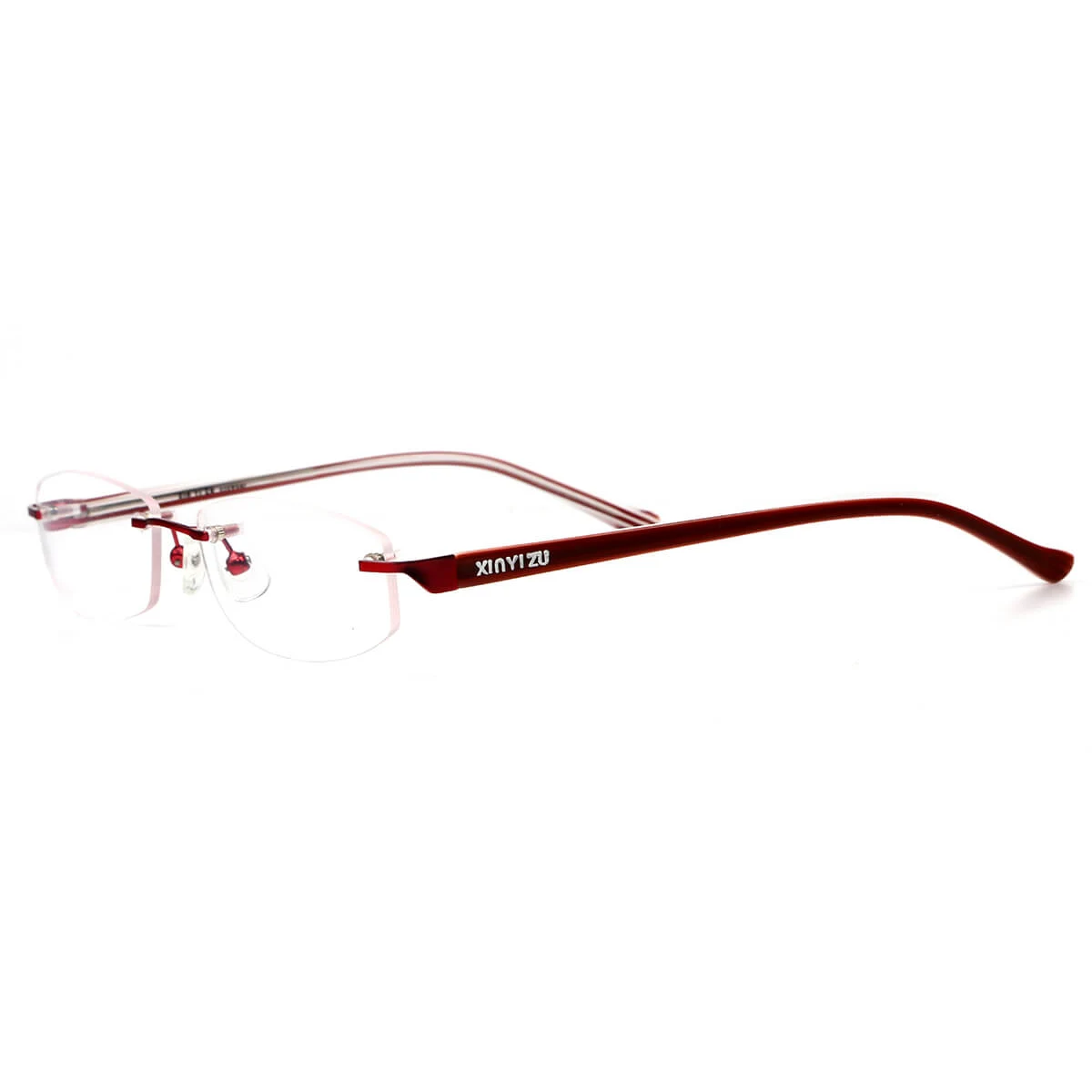Red Rectangle Classic Super Light Custom Engraving Eyeglasses | WhereLight