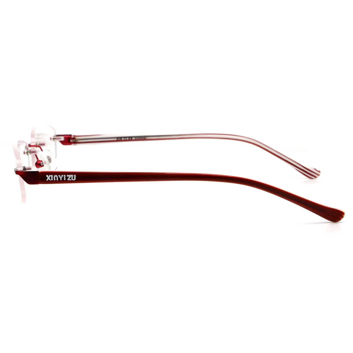 Red Rectangle Classic Super Light Custom Engraving Eyeglasses | WhereLight