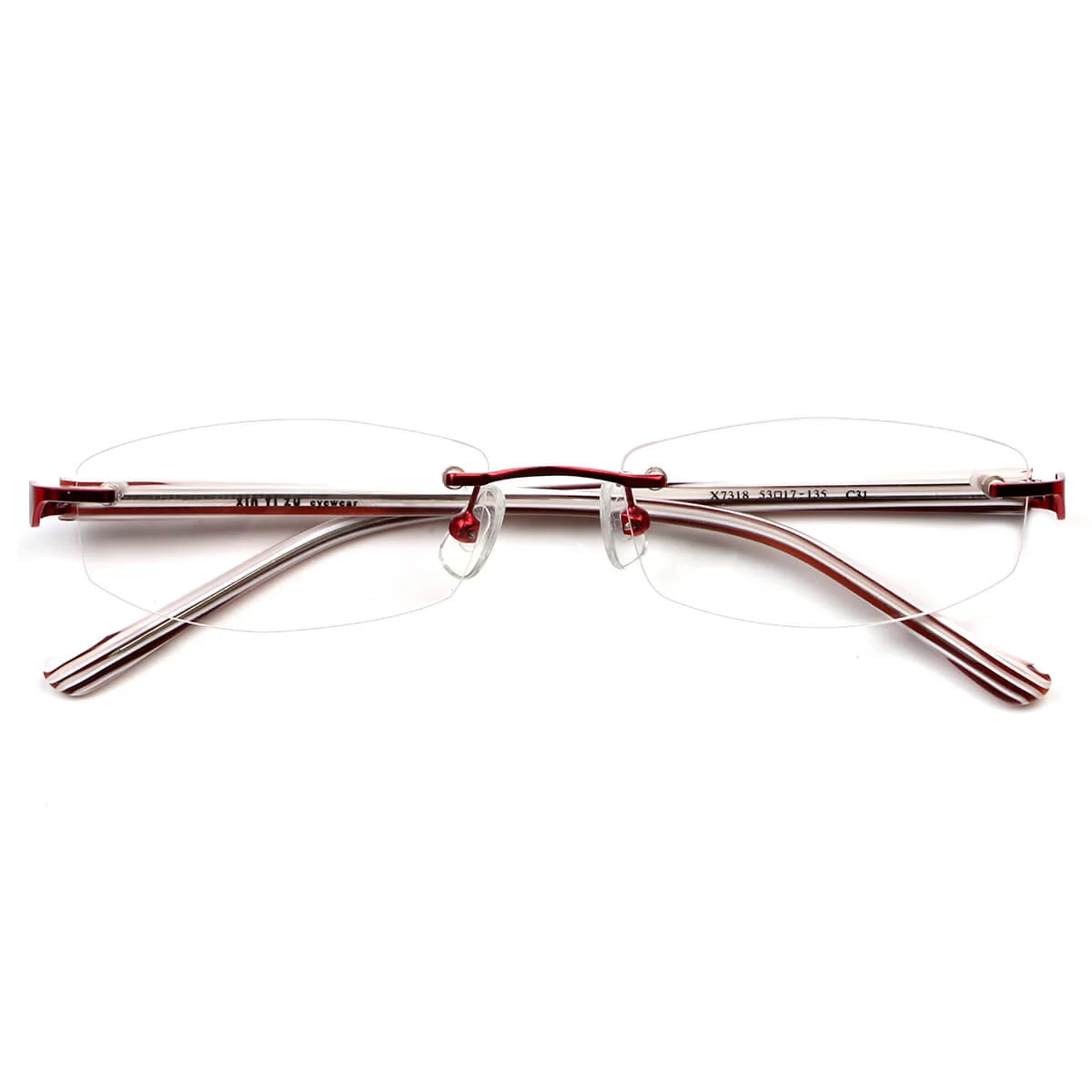 Red Rectangle Classic Super Light Custom Engraving Eyeglasses | WhereLight