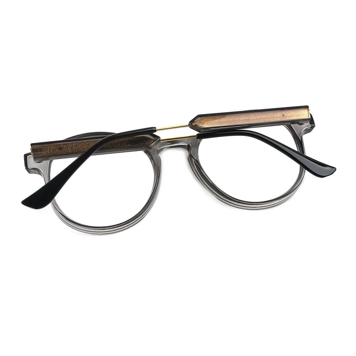 Grey Round Retro Custom Engraving Eyeglasses | WhereLight